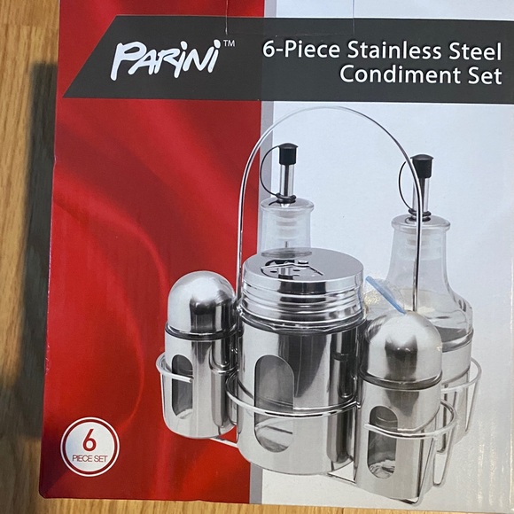 Parini | Dining | New Parini Modern Look Stainless Steel Condiment Set ...